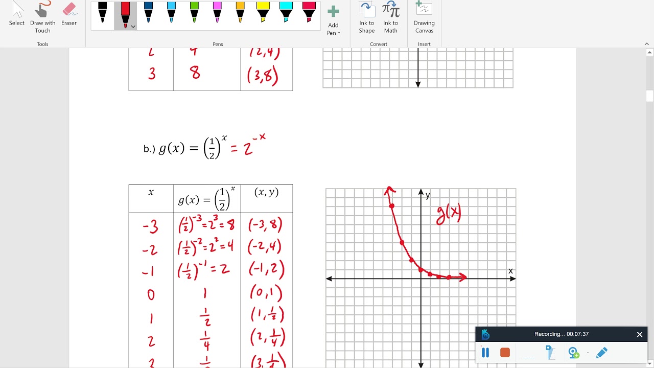 Chapter 6.2 - Exponential Functions - YouTube