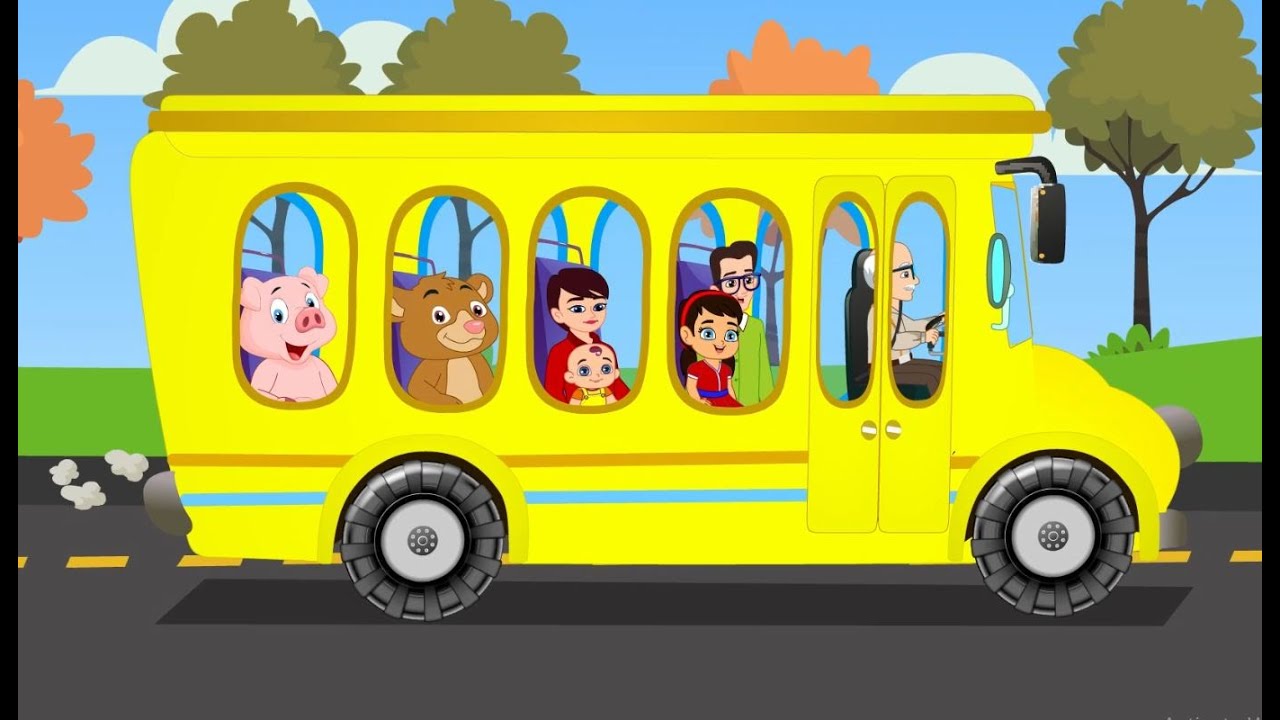 Wheels On The Bus + Finger Family + Five Little Monkey Kids Nursery ...