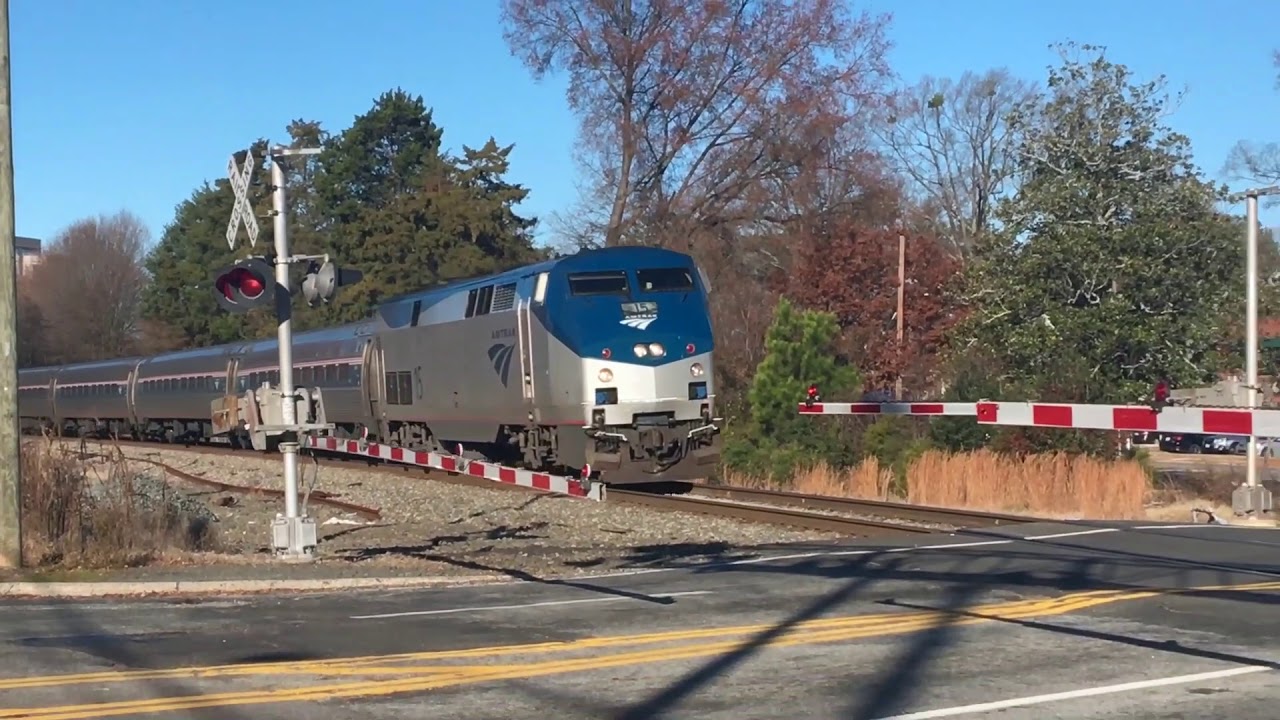 Amtrak Carolinian Train 80 Arriving into Durham, NC - YouTube