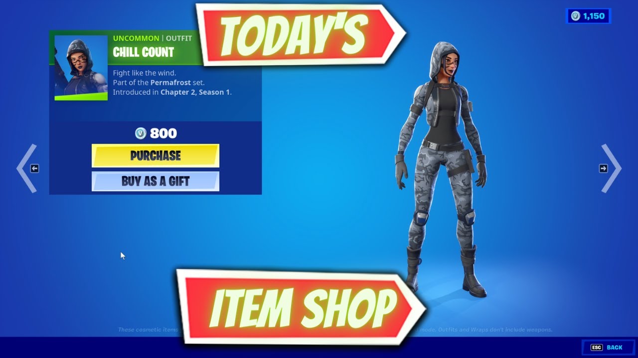 *CHILL COUNT* Skin in the Fortnite item shop today - YouTube