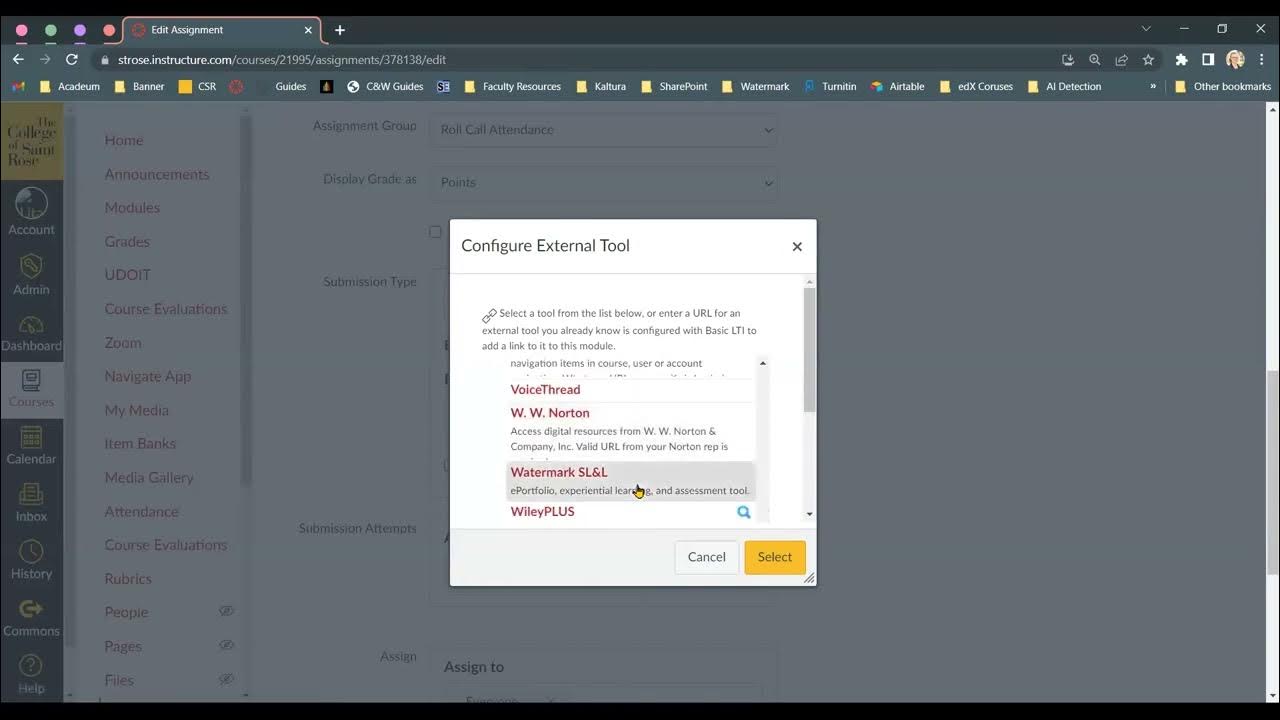 Adding Canvas Rubrics to Watermark Assignments - YouTube