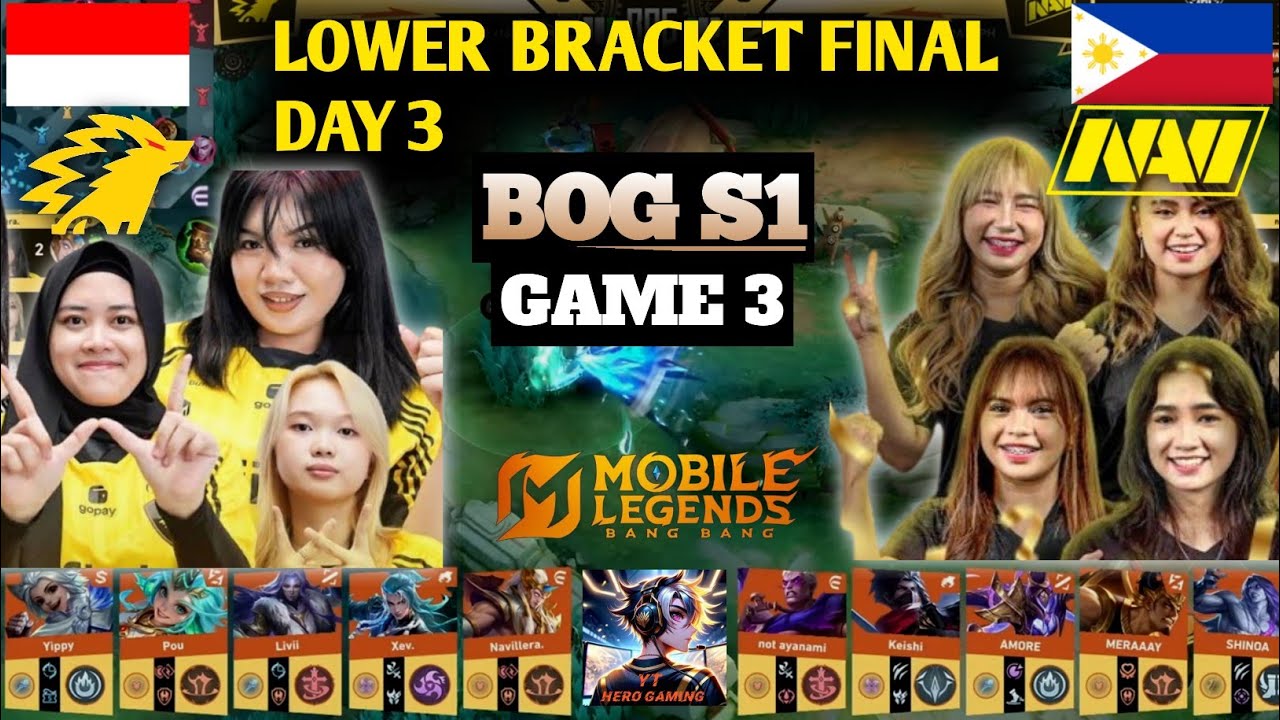 FINAL LOWER BRACKET | BOG S1 | DAY 3 GAME 3 ~ ONIC ID VS NAVI PH LADIES ...