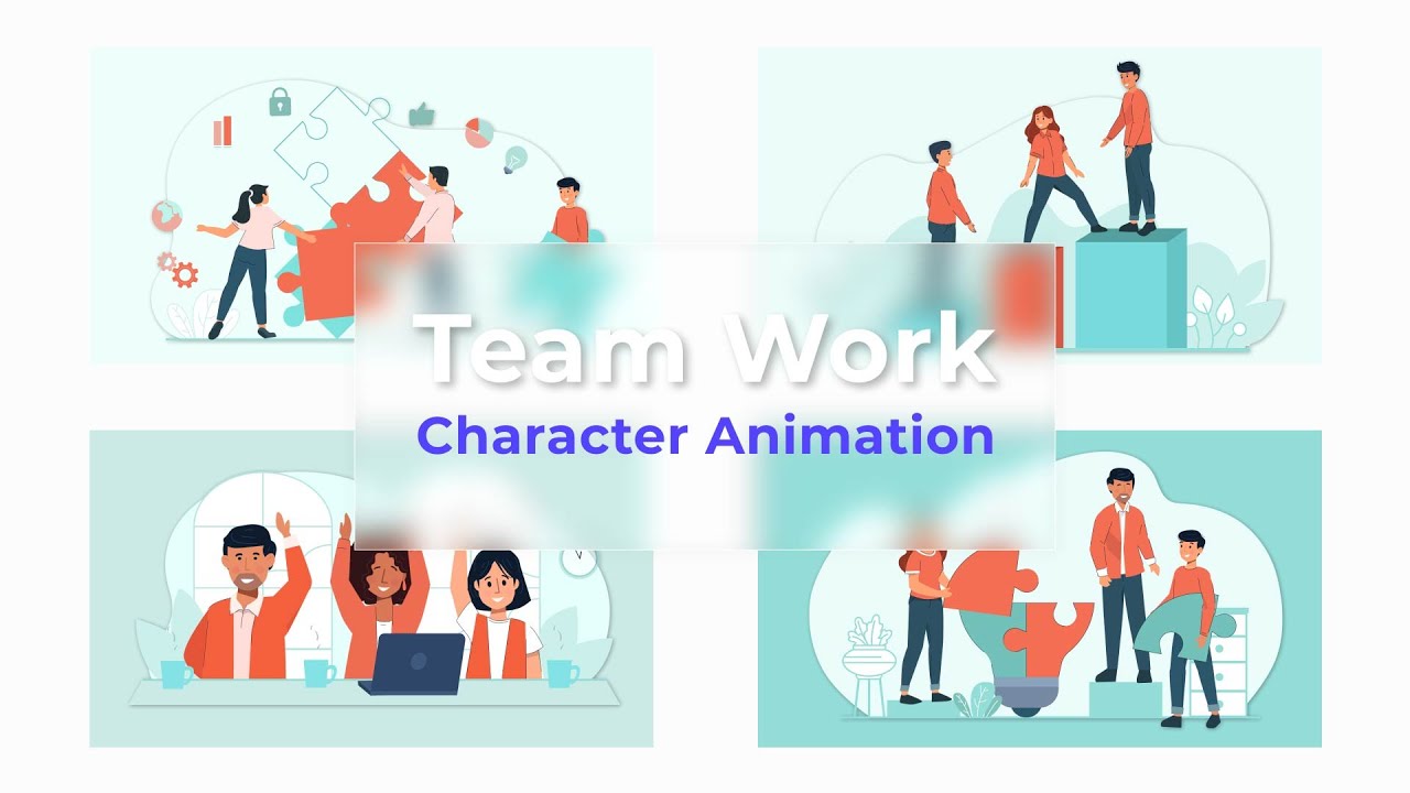 Team Work Character Animation Scene Pack 2 | After Effect Templates ...