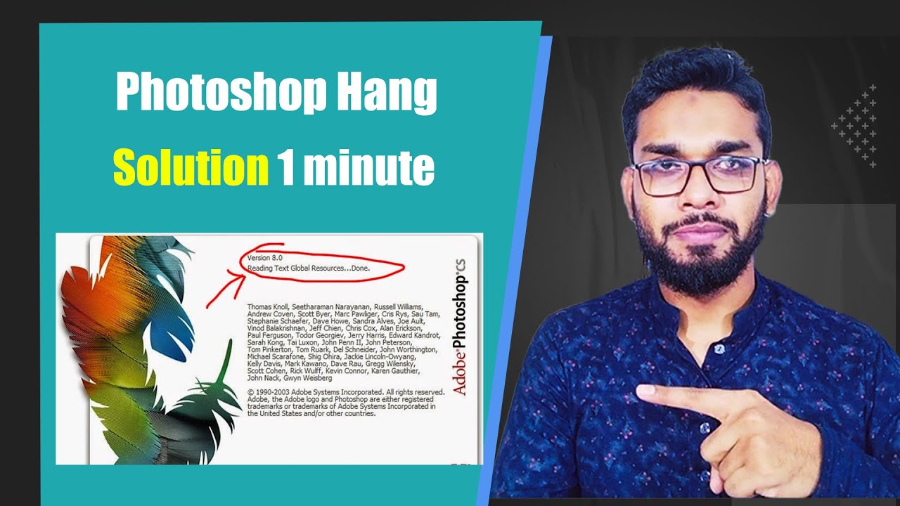 Photoshop Hang Solution | Reading Text Global Resource...Done Hang ...