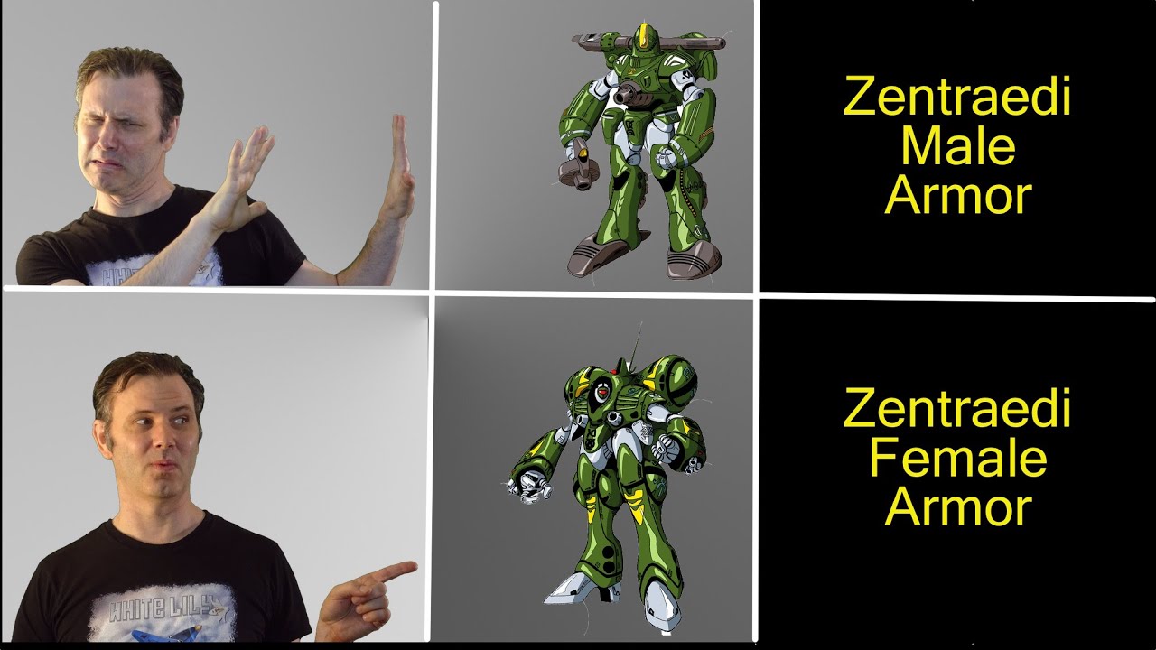 Mecha Fight: The Zentraedi Female Power Armor (Queadluun-Rau) v Male ...