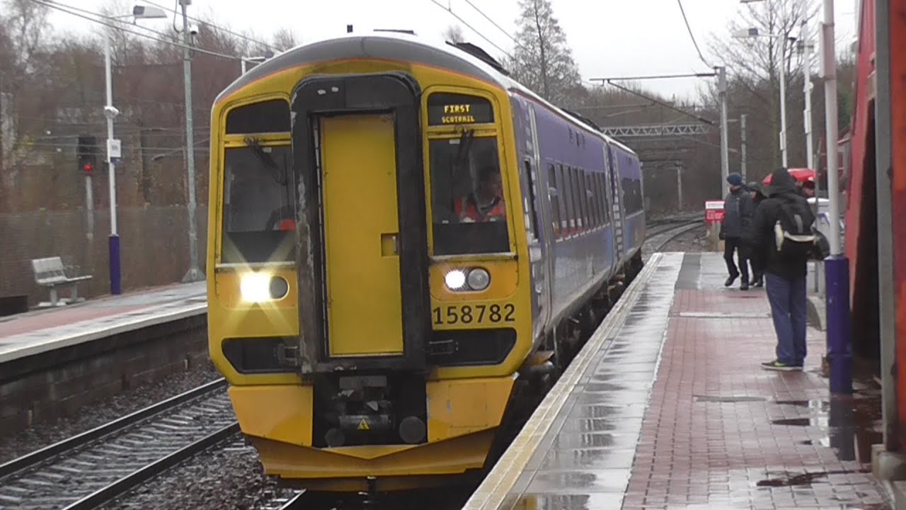 First Scotrail 158782 Arrives At Whifflet For Glasgow Central - YouTube
