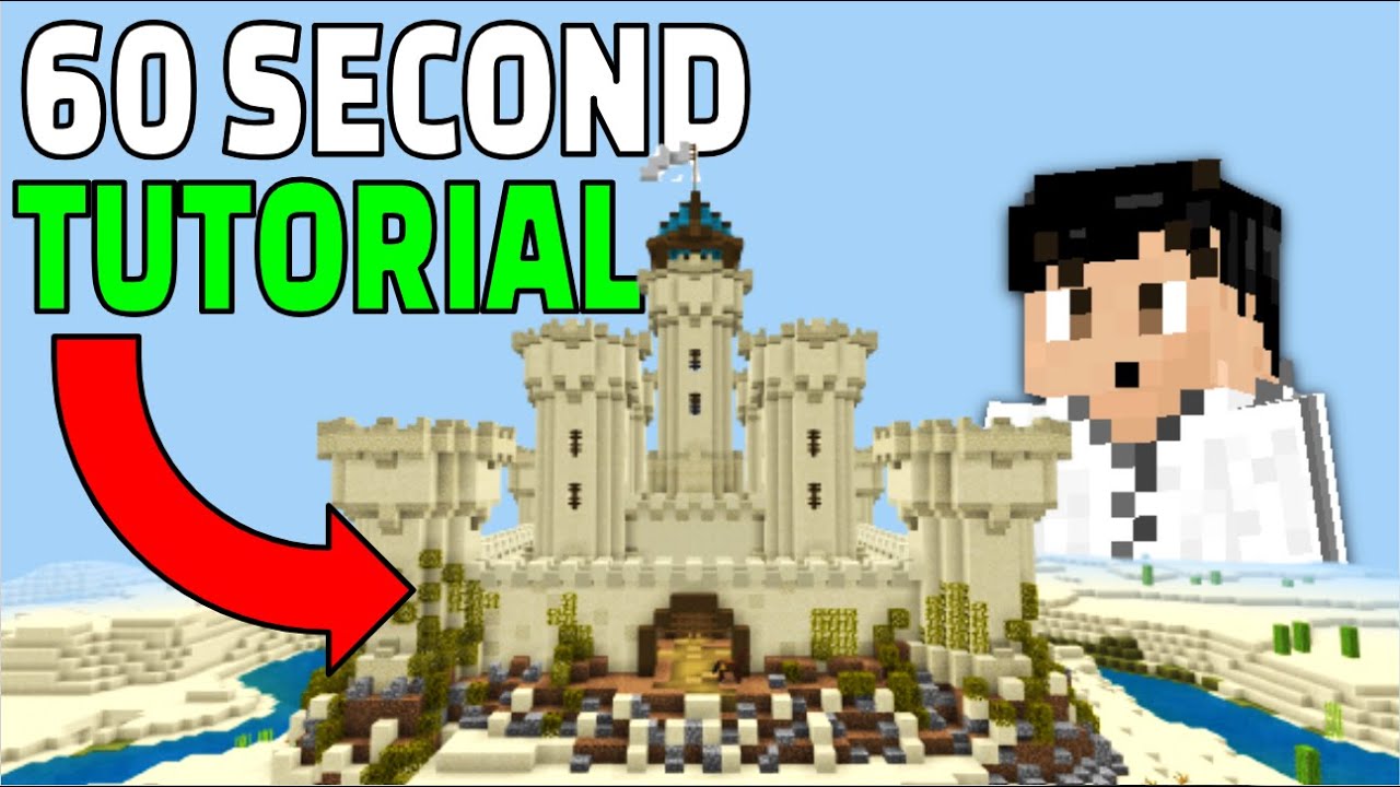 LEARN to Build a SAND CASTLE in 60 seconds! Quick Builds in Minecraft # ...