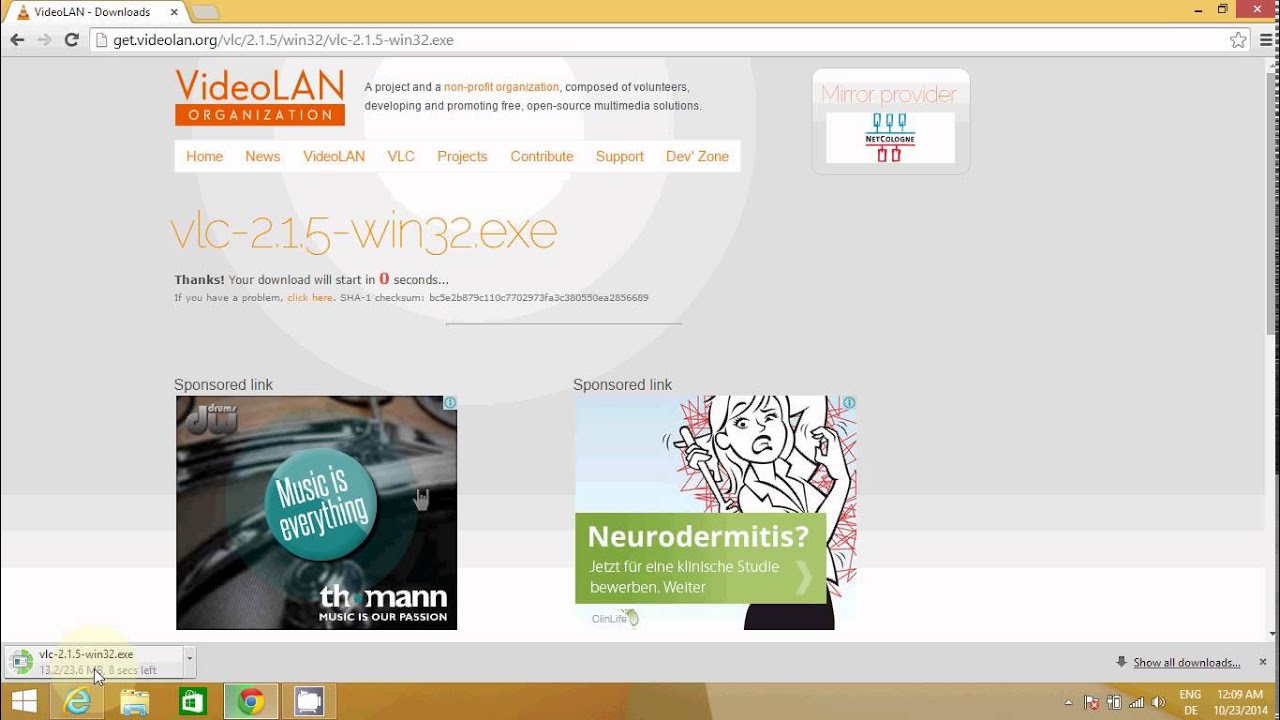 Downloading and Installing VLC Media Player in Windows 8 / 8.1 - YouTube