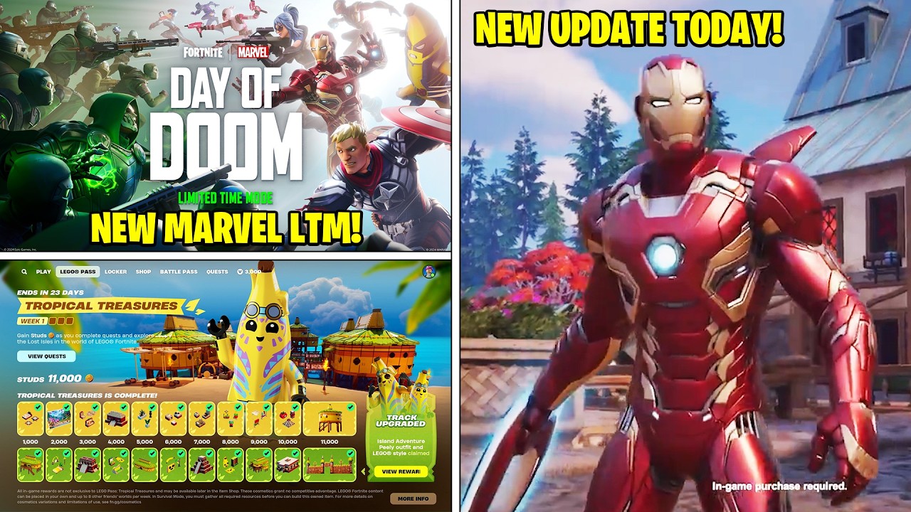 *NEW* Fortnite Iron Man Update | Official Skin, Trailer, MARVEL LTM ...