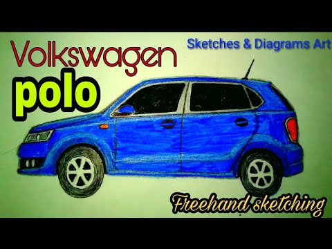 Lets Draw Volkswagen Polo 2018 || car drawing || Sketches & Diagrams ...