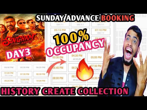 Singham Again Third Day Advance Booking Report |Singham again Sunday advance |Singham Day 3 ...