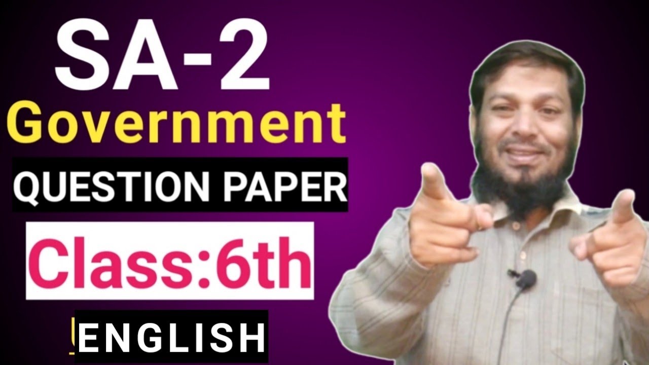 6th class SA-2 Question paper||English - YouTube