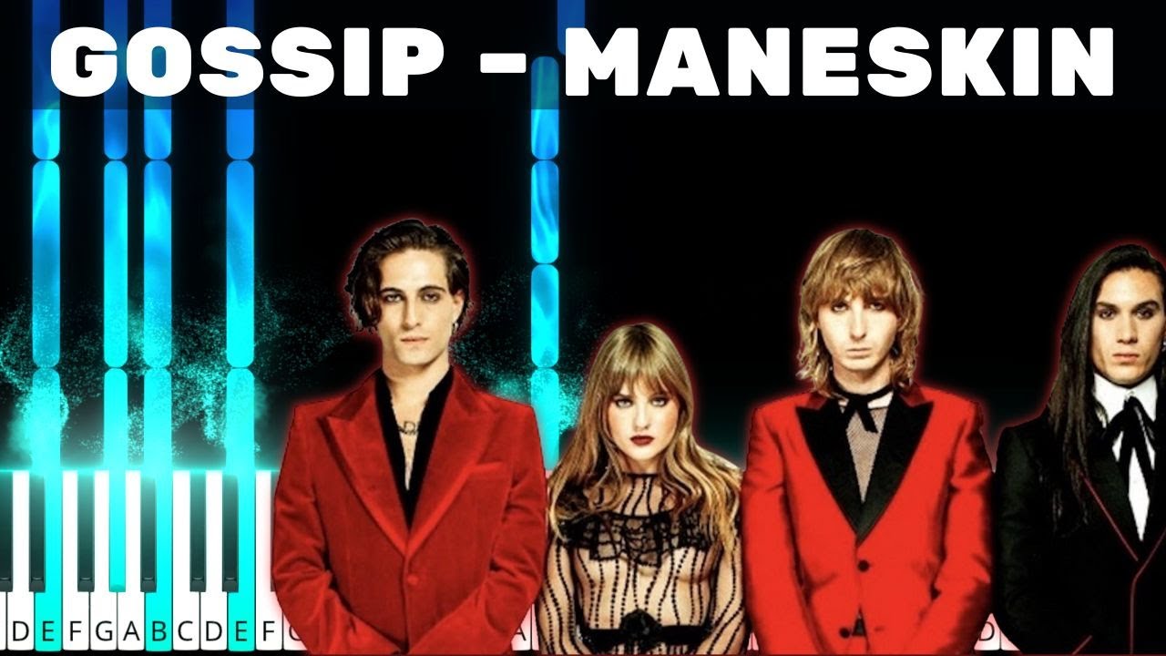 Gossip - Maneskin - Piano Instrumental [Tutorial] - YouTube