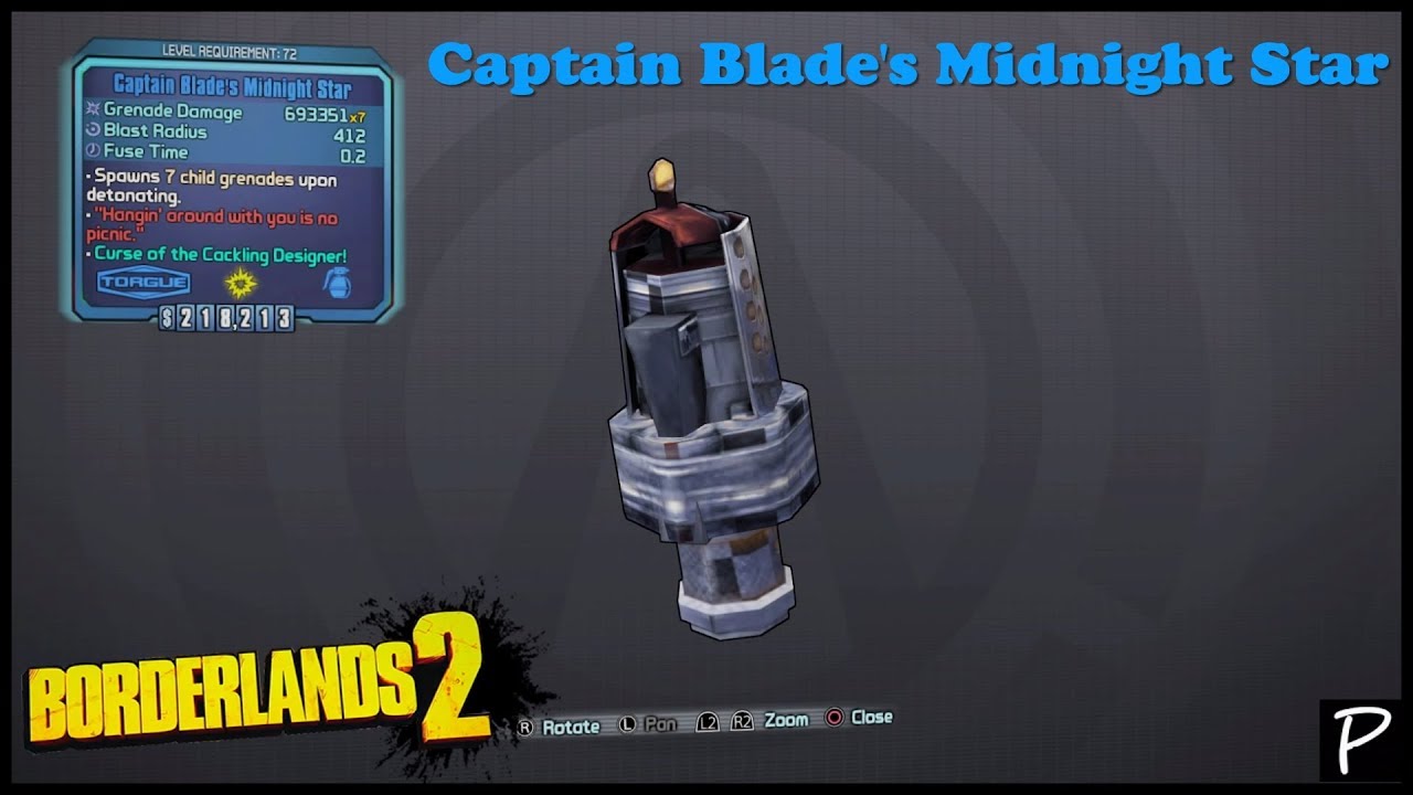 Borderlands 2: Captain Blade's Midnight Star (Unique weapons #55) - YouTube