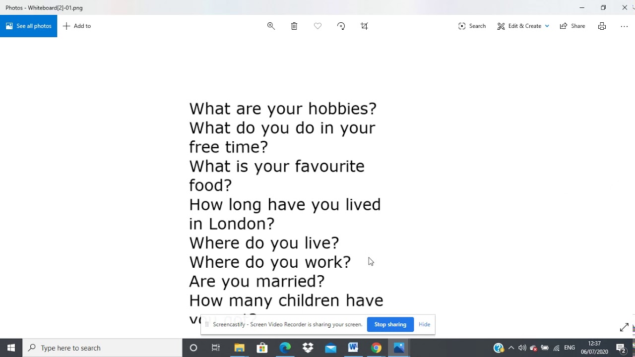 ESOL Beginners 6/07/20 - YouTube