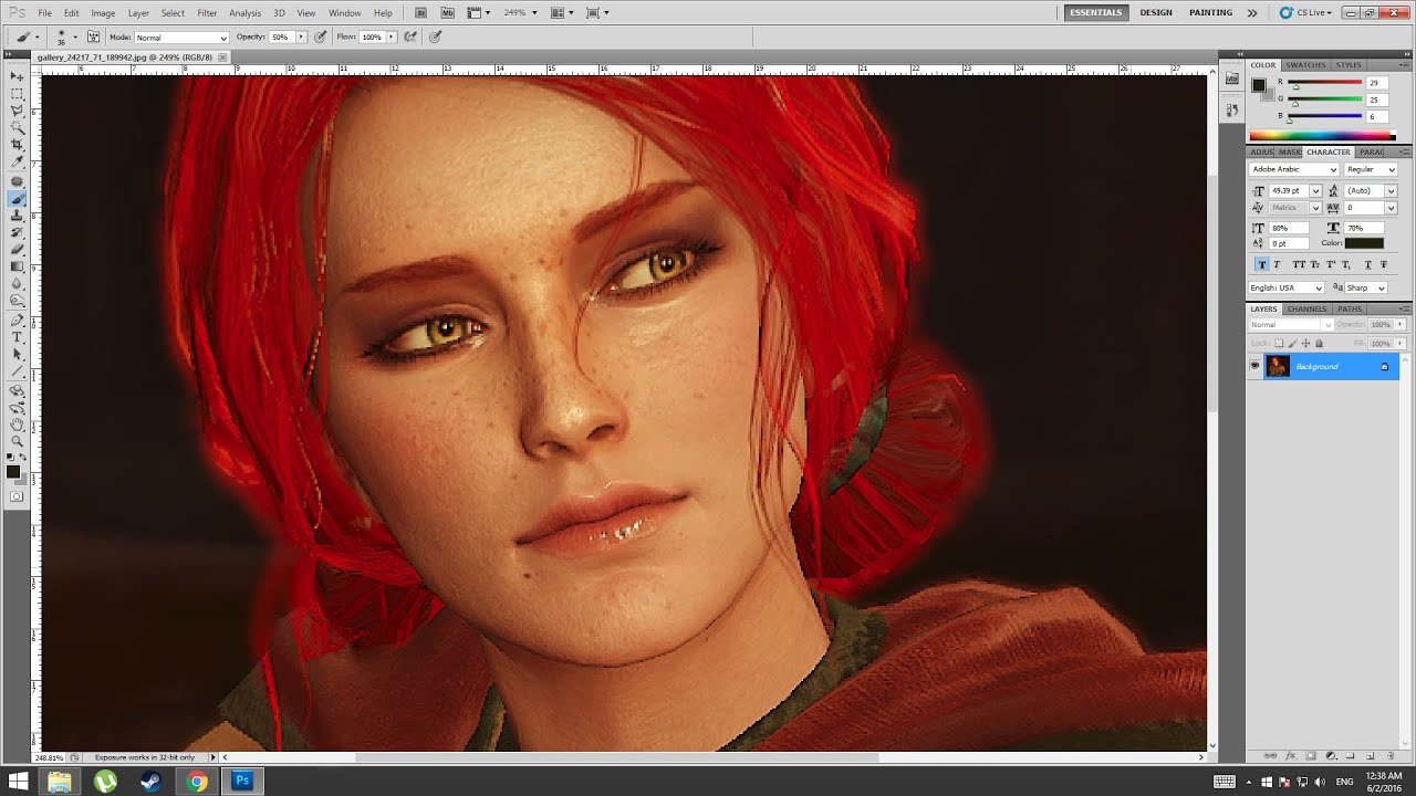 Digital Speed Painting | Triss Merigold (The Witcher 3) - YouTube