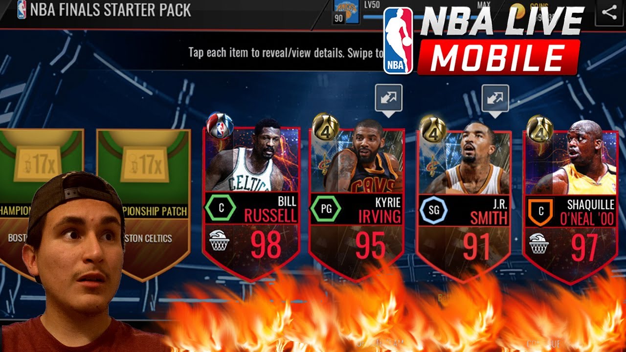 INSANE NBA FINALS PACKS!!! STARTER PACK OP!! NBA LIVE MOBILE - YouTube