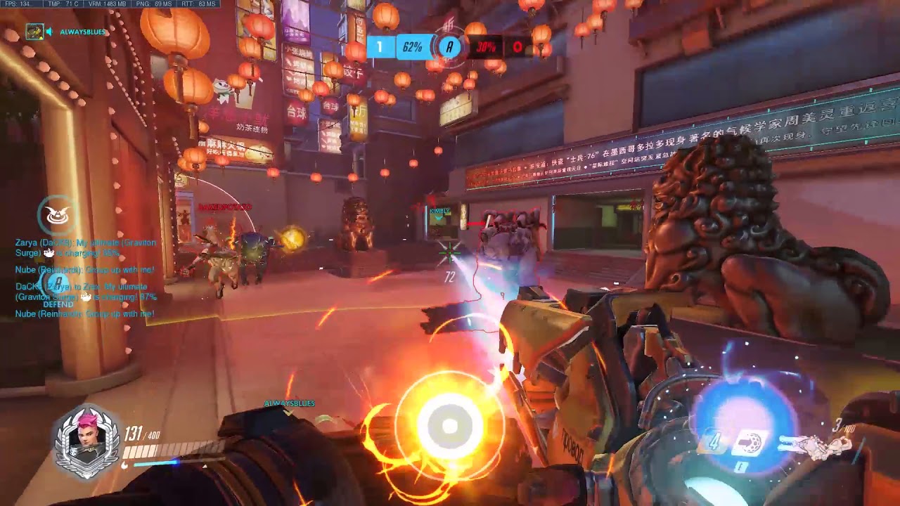 Zarya vs 2 Ulting DPS and Dva ez win - YouTube