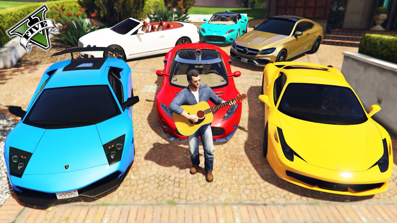 GTA 5 - Stealing Rapper's Luxury Cars With Michael | (Real Life Cars ...