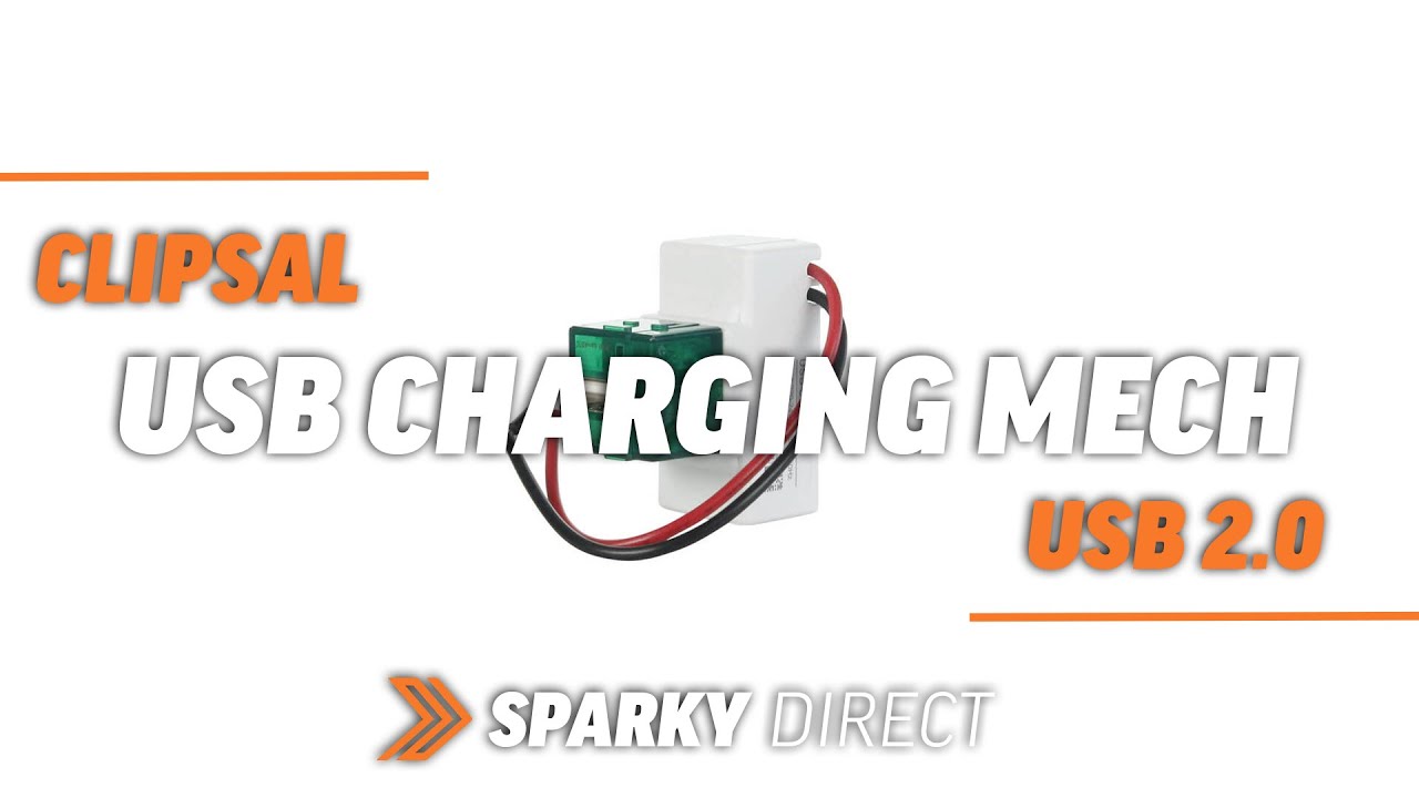 Clipsal 40E1USBM-VW | Single USB-A 2.0 Charging Mechanism 240V 1.5A ...