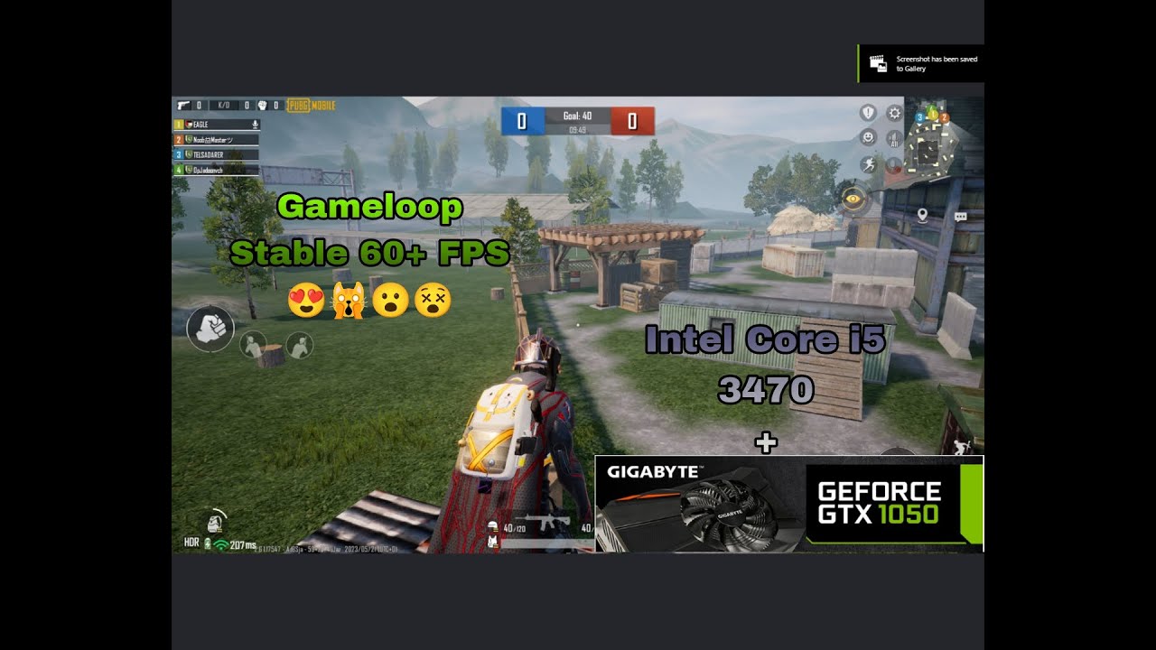 PUBG Mobile on Gameloop😍 | i5 3470 + Gtx 1050 | Very Stable 60 + fps😲 on HDR Graphics🤯 - YouTube