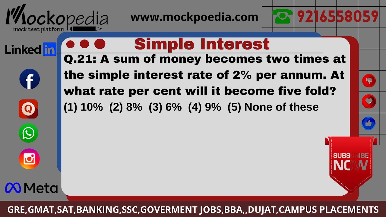 Q21 A Sum Of Money Becomes Two Times At The Simple Interest Rate Of 2 q21-a-sum-of-money-becomes-two-times-at-the-simple-interest-rate-of-2