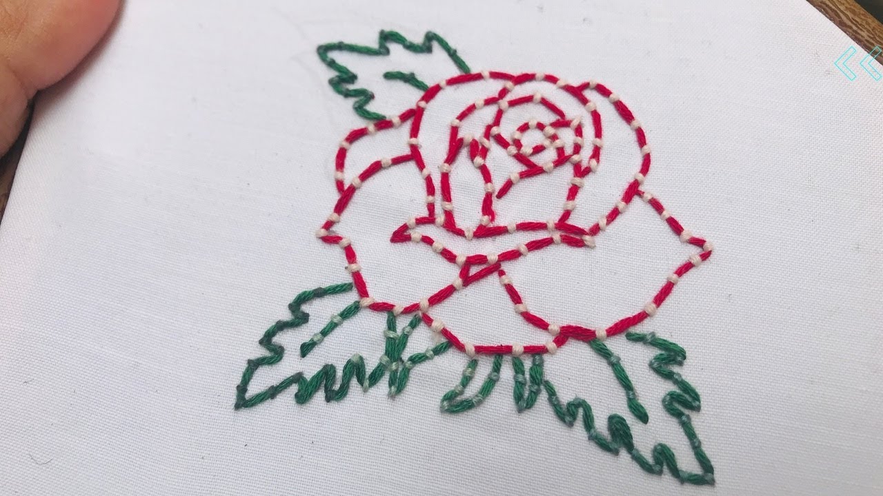 Coaching stitch tutorial | Rose embroidery. - YouTube