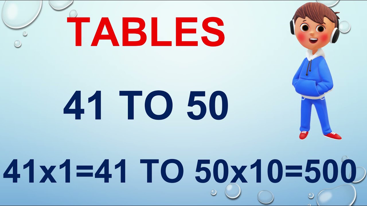 Tables Of 41 to 50 | Multiplication Tables Of 41 To 50 | 41 To 50 ...