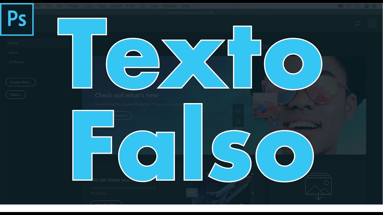 Adobe Photoshop COMO INSERTAR TEXTO FALSO | TUTORIAL - YouTube