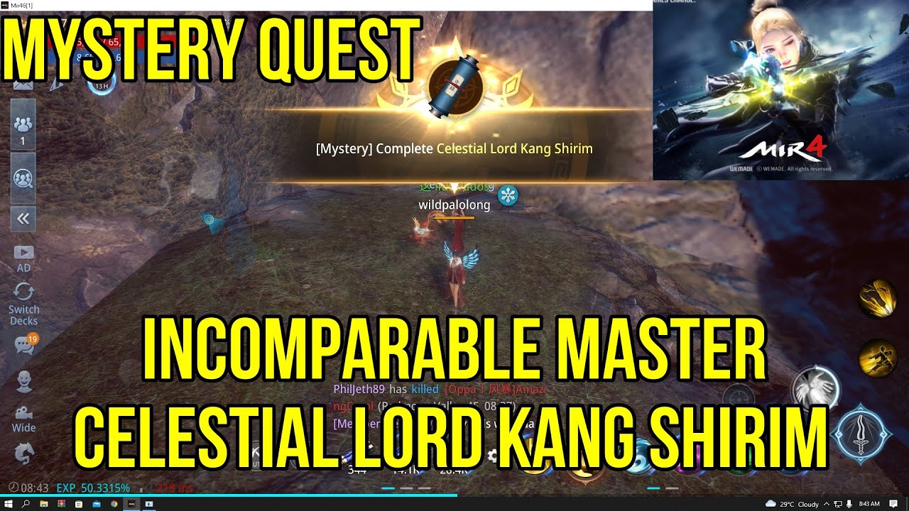 Mir4-Celestial Lord Kang Shirim- Complete Guide-Mystery Quest (Incomparable Master) - YouTube
