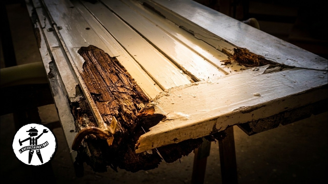 riparare il legno marcio di una vecchia porta - YouTube