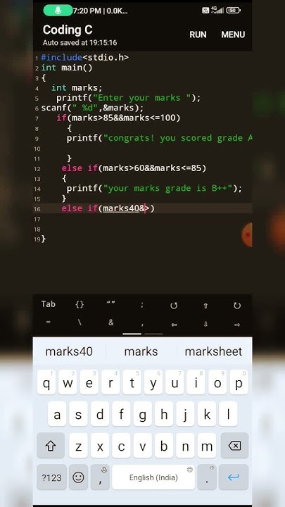 c programming||grade of student marks program #c #coding #youtube #shortvideo #trendingshorts ...