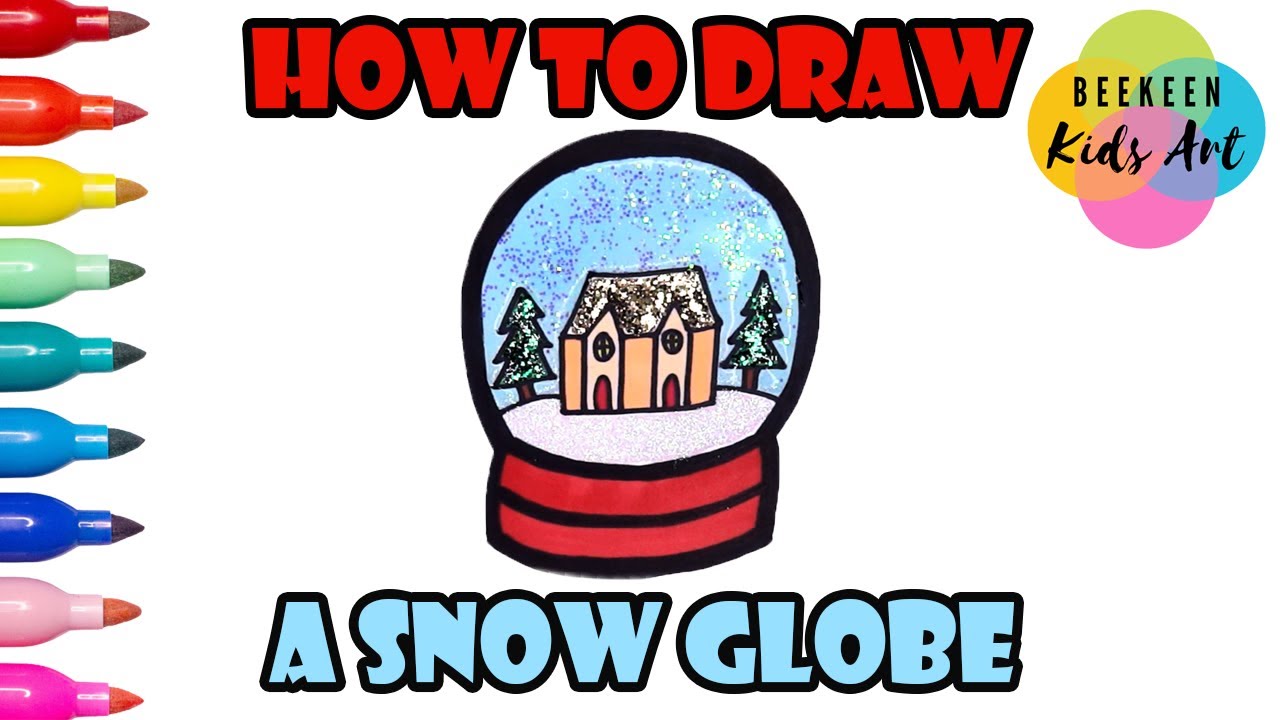 HOW TO DRAW A SNOW GLOBE - YouTube