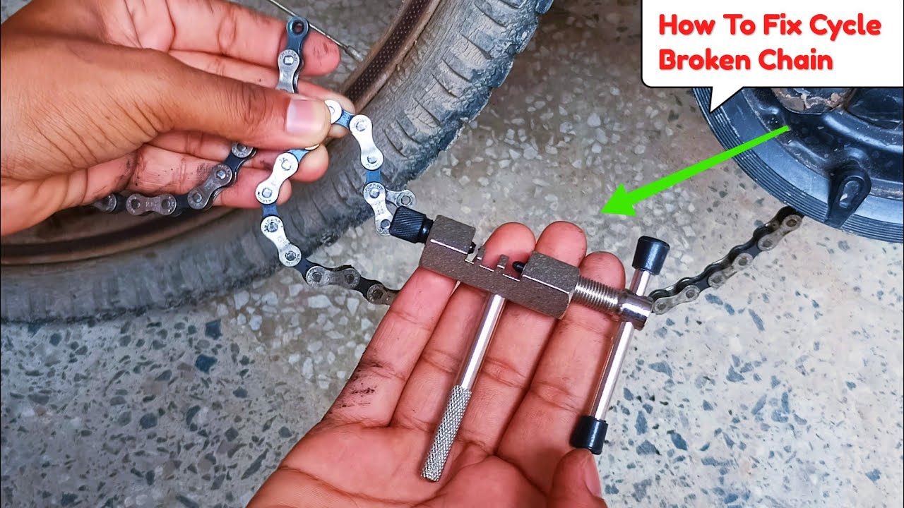 How To Fix Cycle Broken Chain.Tute huea Cycle ak chain Ko kaise jude ...