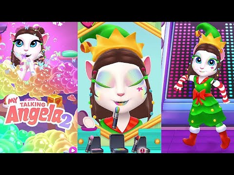 My Talking Angela 2 Christmas update Elf Angela unlocked Gameplay ...