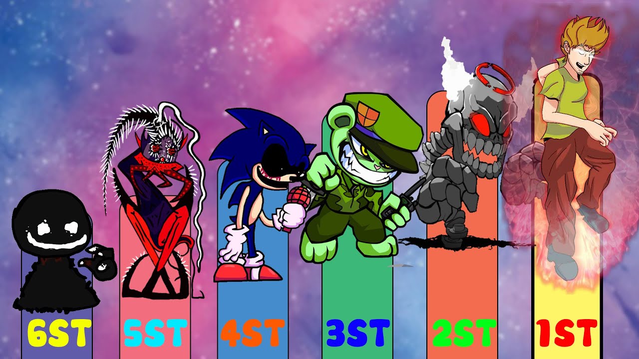 Fnf Comparison Sonic Exe Fliqpy Shaggy Tricky The Clown Vs Power