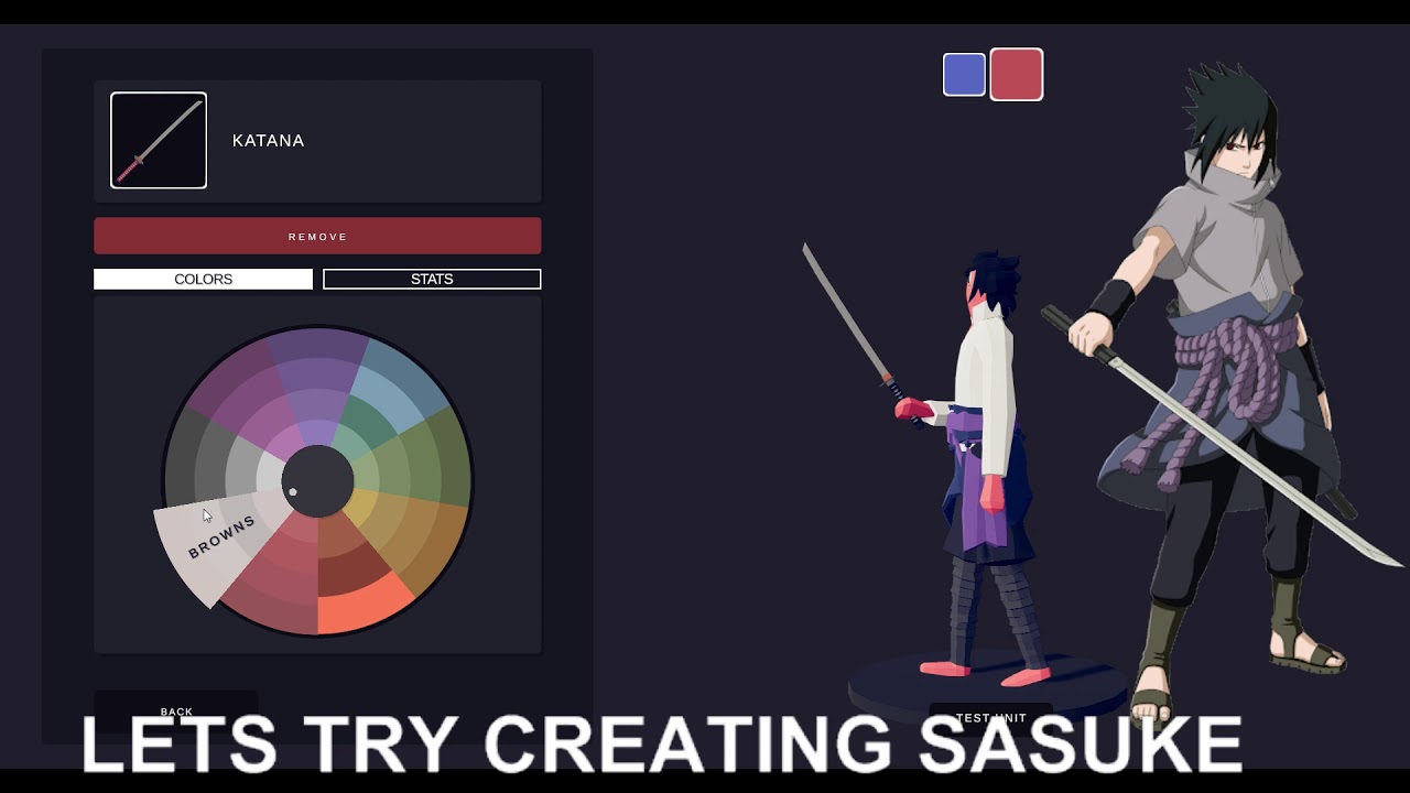 TABS Unit Creator Lets Try Creating Uchiha Sasuke Of Naruto - YouTube