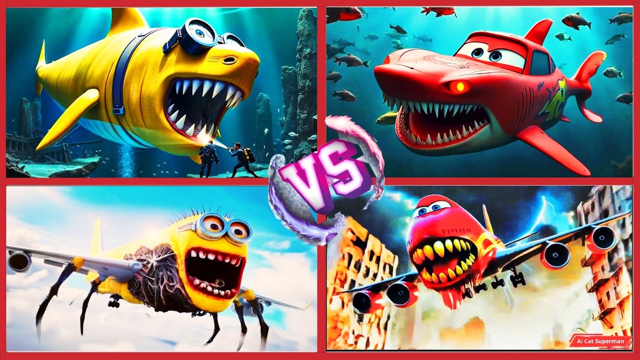 Minion Shark And Minion Infensed Sky VS Mcqueen Shark and Mcqueen ...