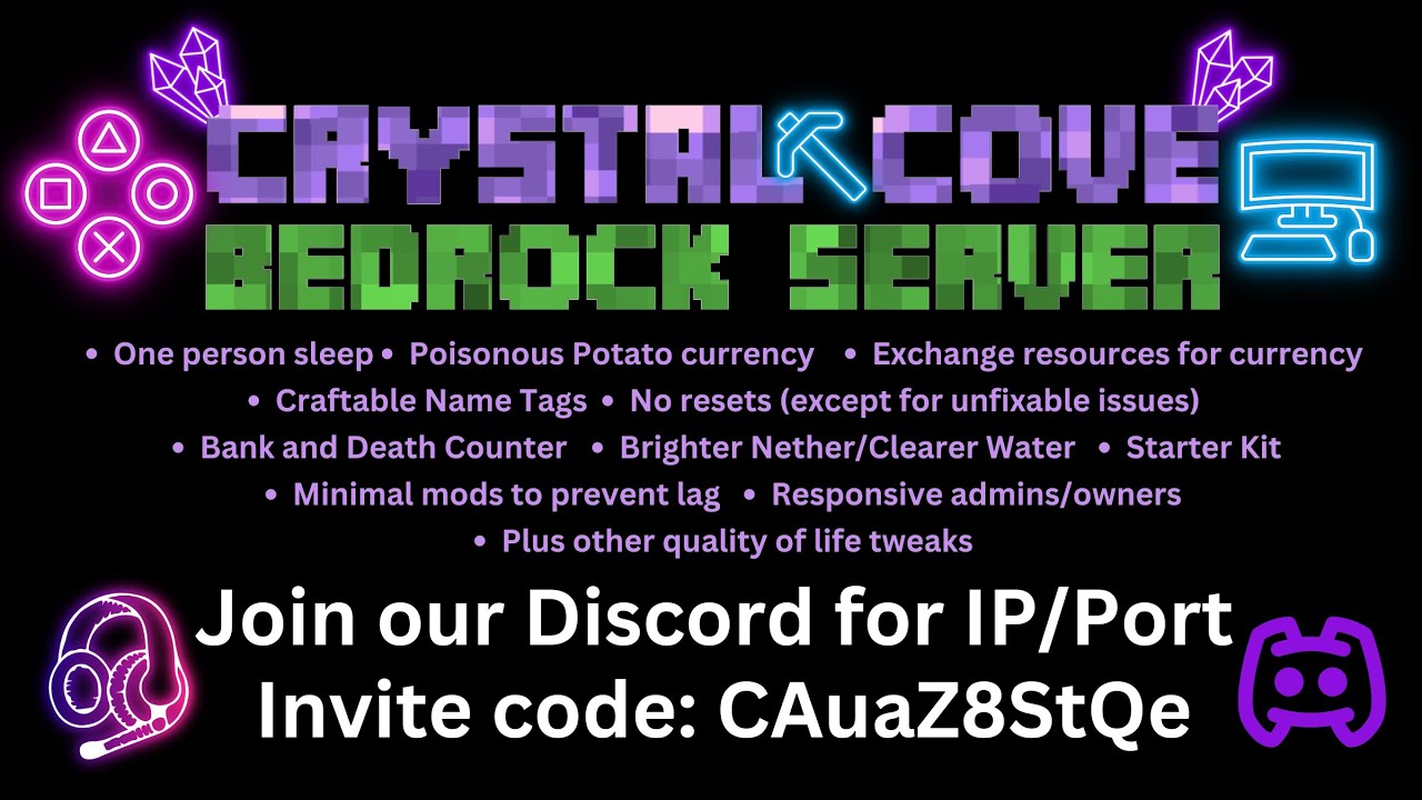 Minecraft Livestream - Crystal Cove Bedrock Server 1.21 - YouTube