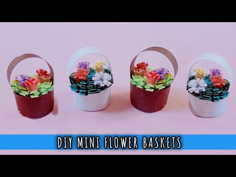 DIY MINIATURE FLOWER BASKET | HOW TO MAKE MINI PAPER BASKET |PAPER ...