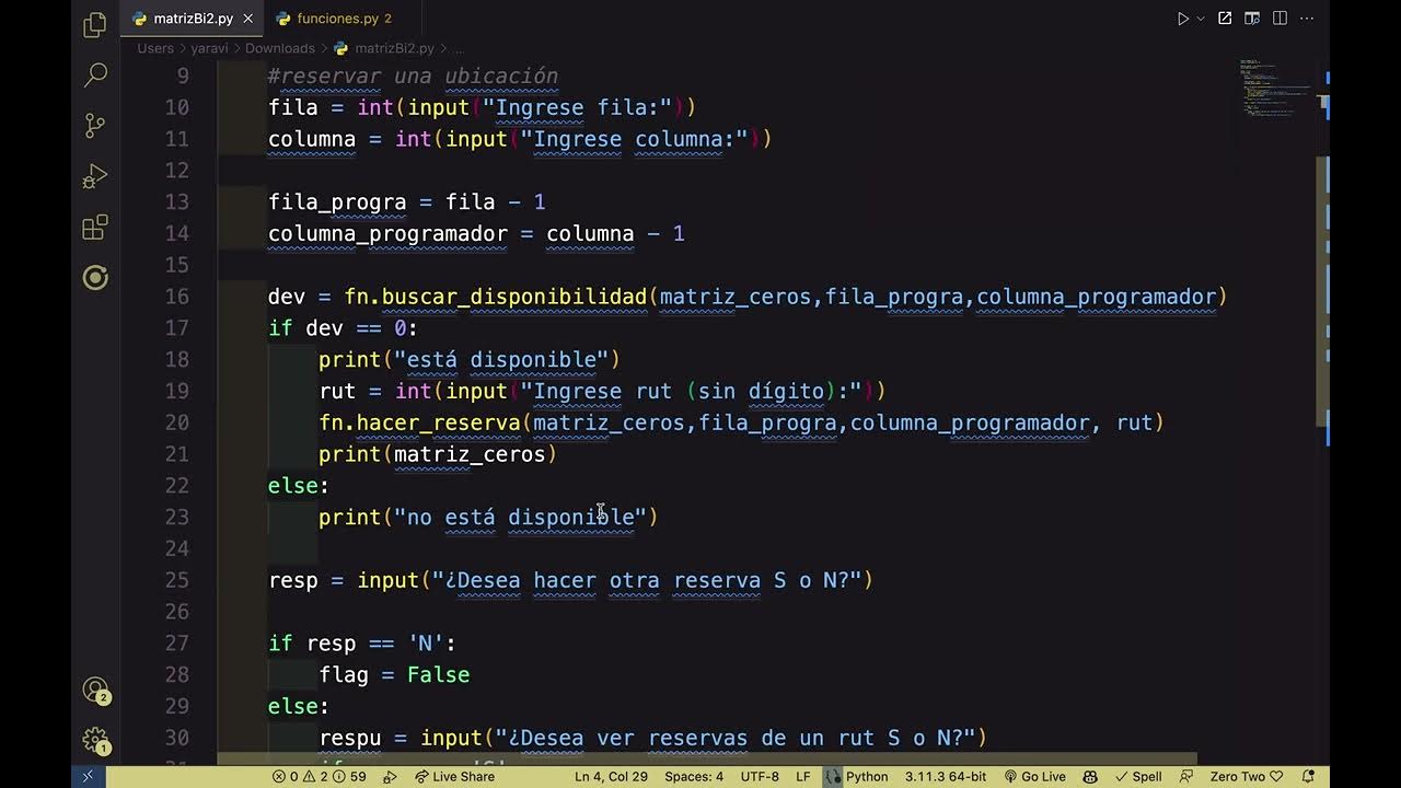 matriz bidimensional parte4 - YouTube