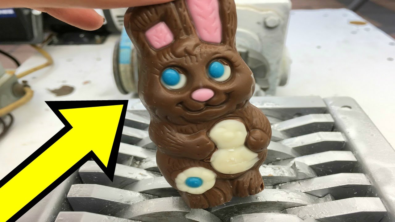 SHREDDING CHOCOLATE EASTER BUNNY IN SHREDDER! (Satisfying Videos To ...