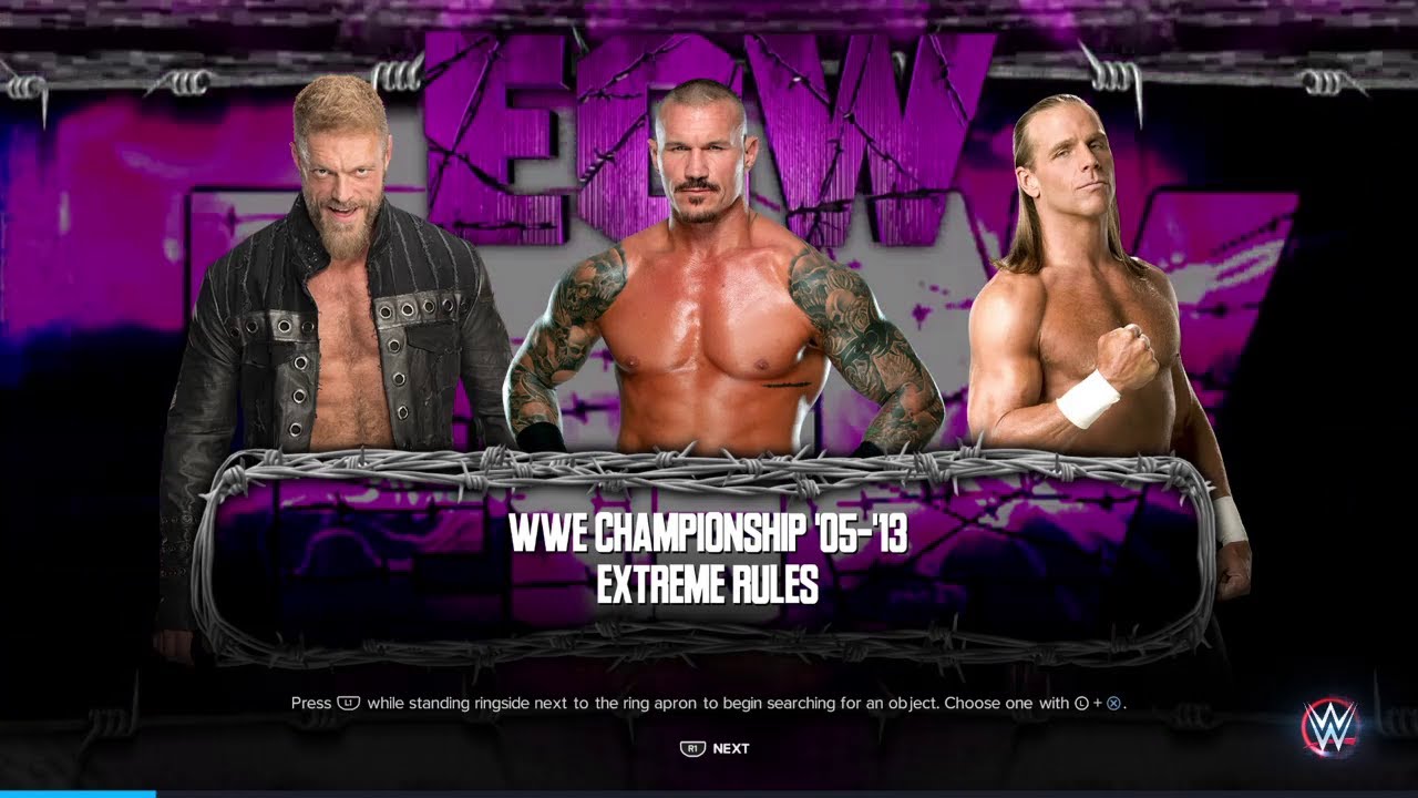 WWE Triple Threat Extreme Rules WWE Championship Match Randy Orton, Edge & Shawn Michaels - YouTube