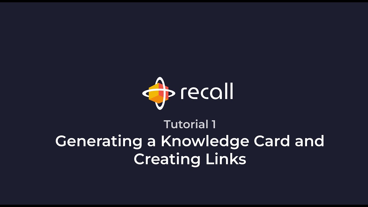 Tutorial 1: Generating a Knowledge Card and Creating Links - YouTube
