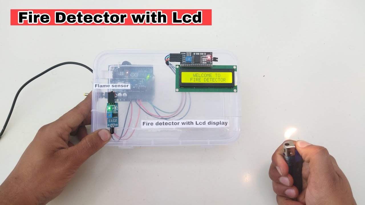 Fire Detector With Lcdflame Detector Arduino Projectflame Sensor Workingengineering Project