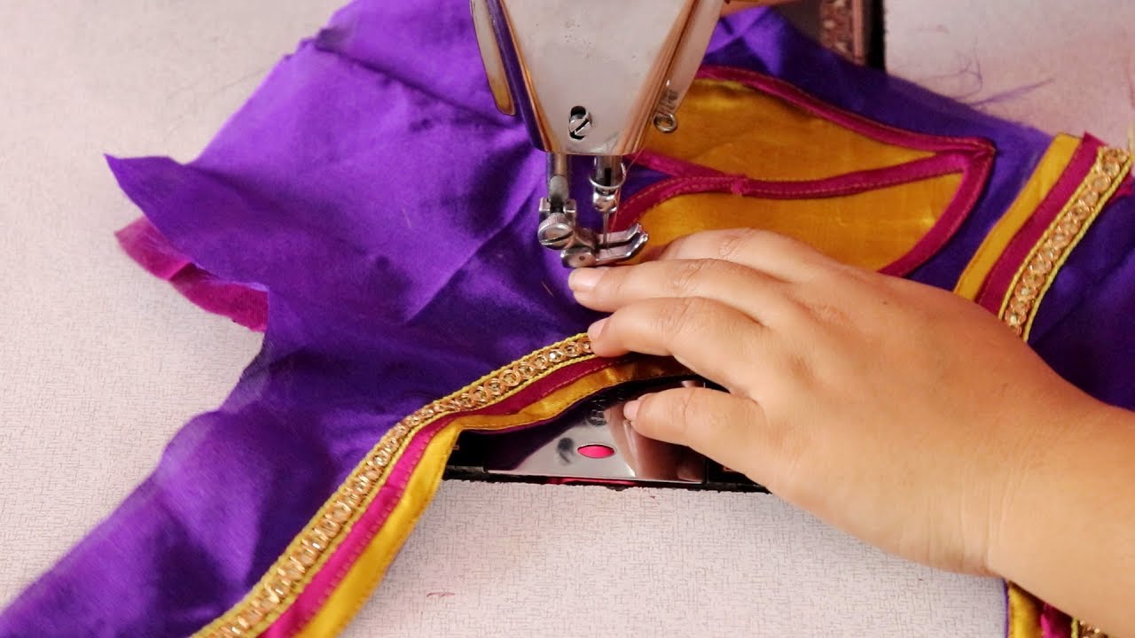 Patch Work Design For SAREE Blouse Cutting and Stitching 2018 - YouTube