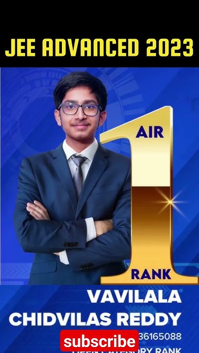 JEE ADVANCED TOPPER AIR-1 VAVILALA CHIDVILAS REDDY #shorts #short #jeeadvanced - YouTube
