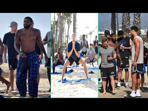KYRIE IRVING HOSTED THE MAVERICKS OFF SEASON MINI CAMP (Team bonding event) IN SANTA MONICA, LA