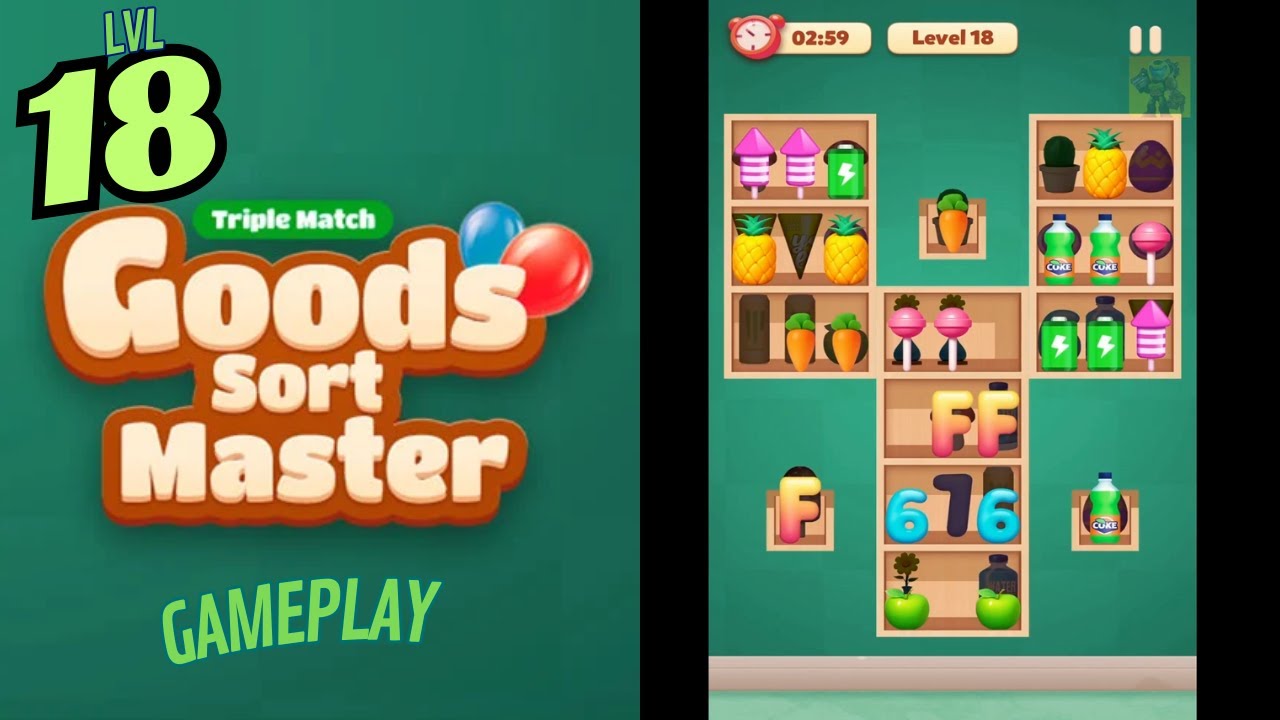 🏅 Goods Sort Master - Triple Match 🍒🥤🪆 LEVEL 18 🍄🧃🧸 Gameplay Walkthrough - YouTube