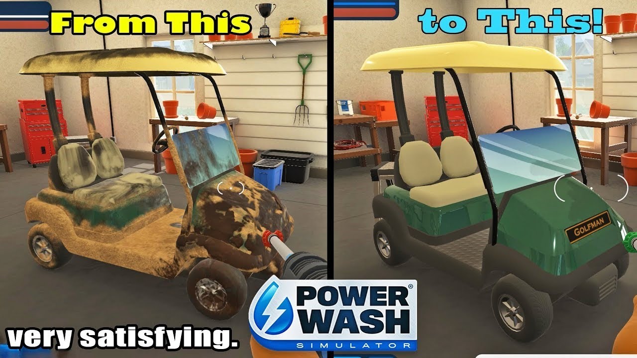Washing Dirty Golf Cart | Powerwash Simulator - YouTube